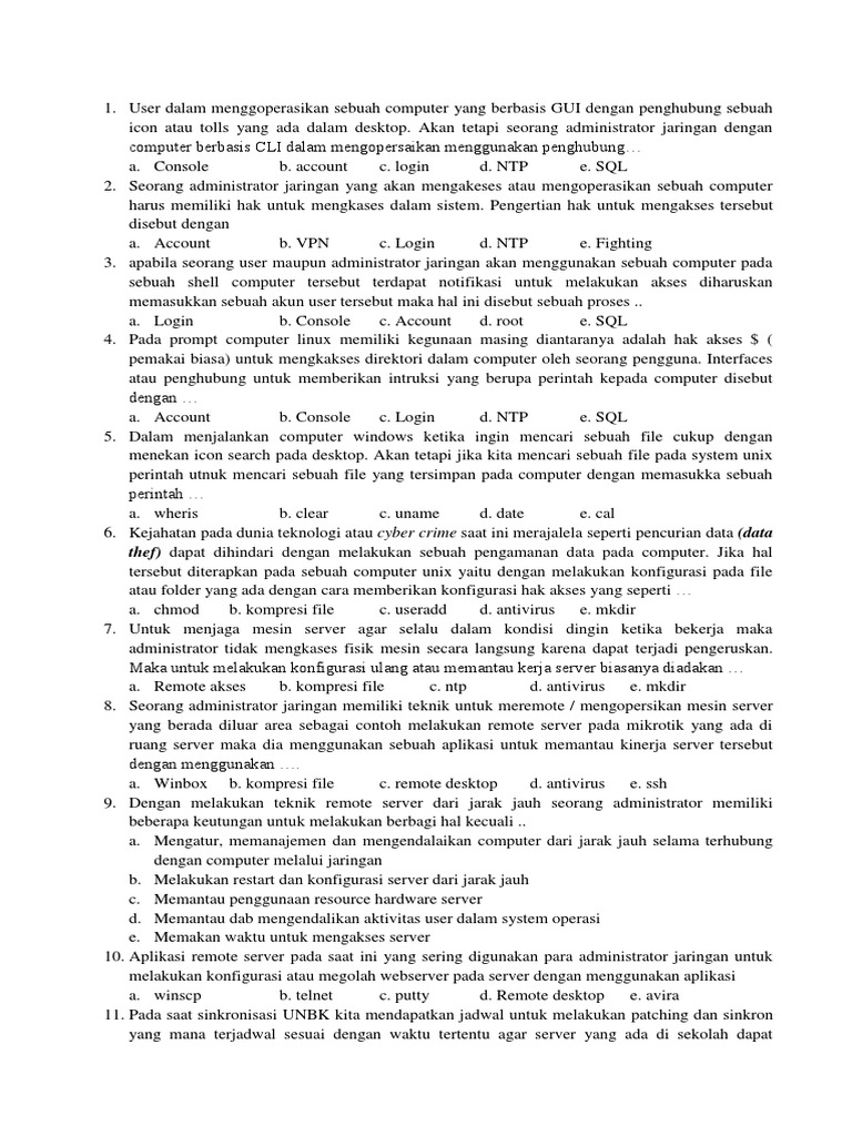 Soal Hots Asj Kelas Xi | PDF | Komputer | Teknologi & Rekayasa