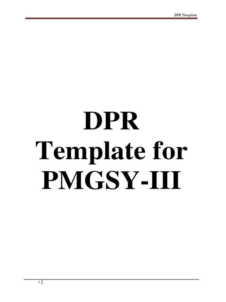 1. Dpr Template for Pmgsy-III-2 | Road | Surveying