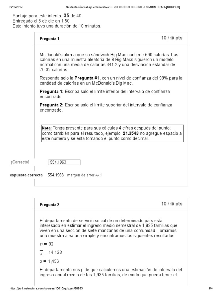 Sustentación Trabajo Colaborativo - CB - Segundo Bloque-Estadistica II - (Grupo3) Int3 | PDF ...