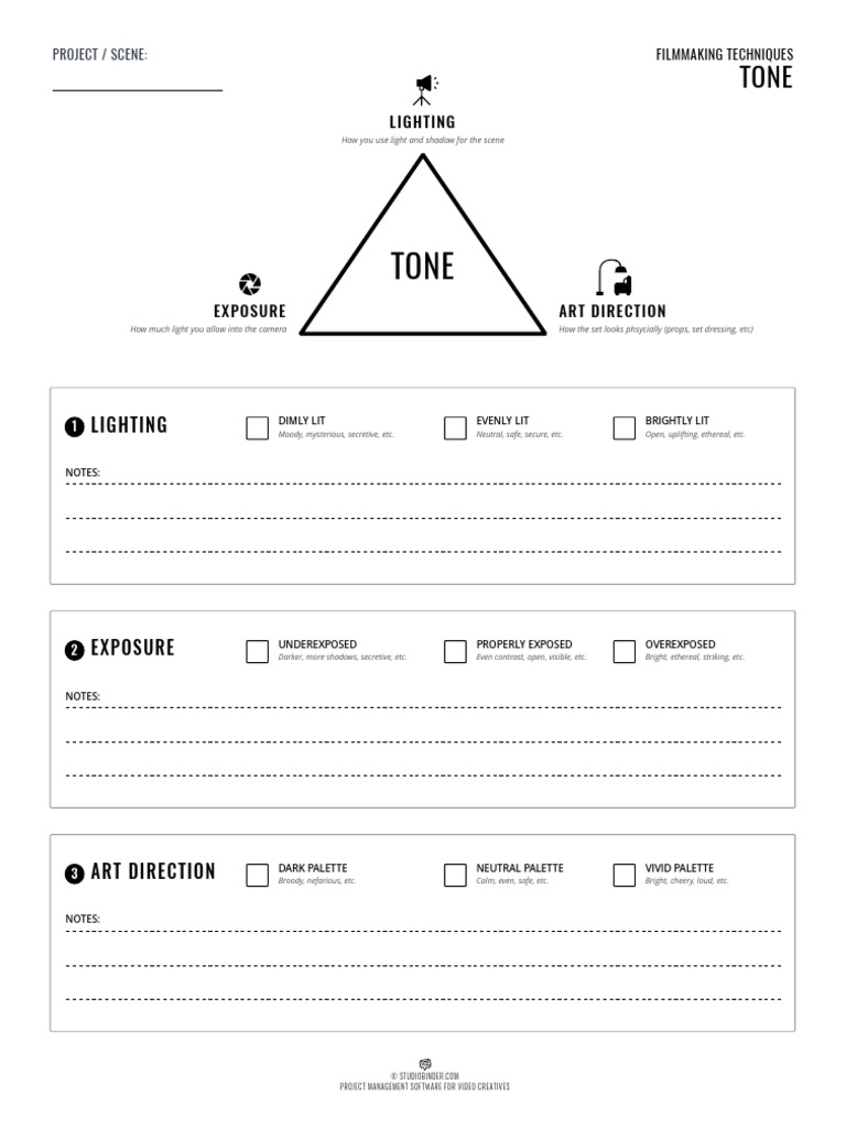 Visual Storytelling Film Tone Worksheet | PDF | Exposure (Photography ...
