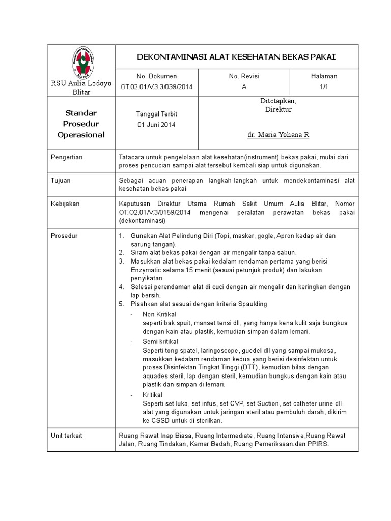 39-Sop Pemrosesan Alat Bekas Pakai Aur | PDF | Sains & Matematika