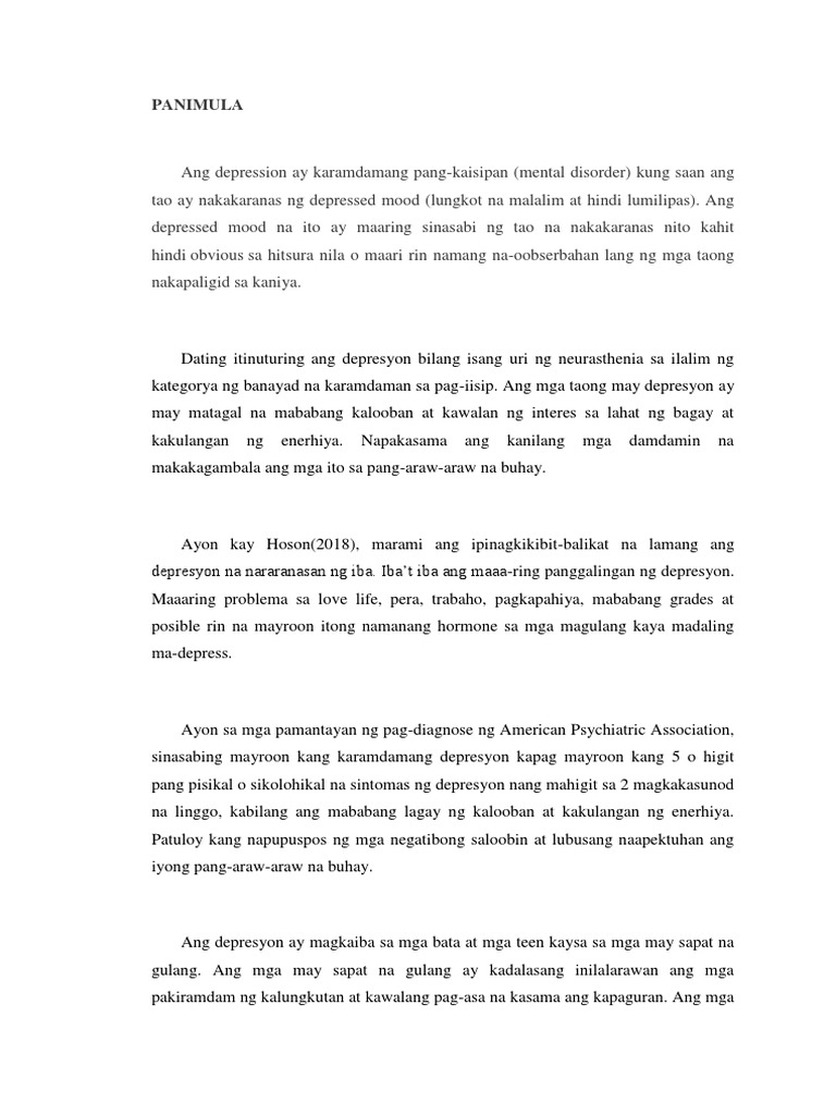 Ang Depression Ay Karamdamang Pang | PDF