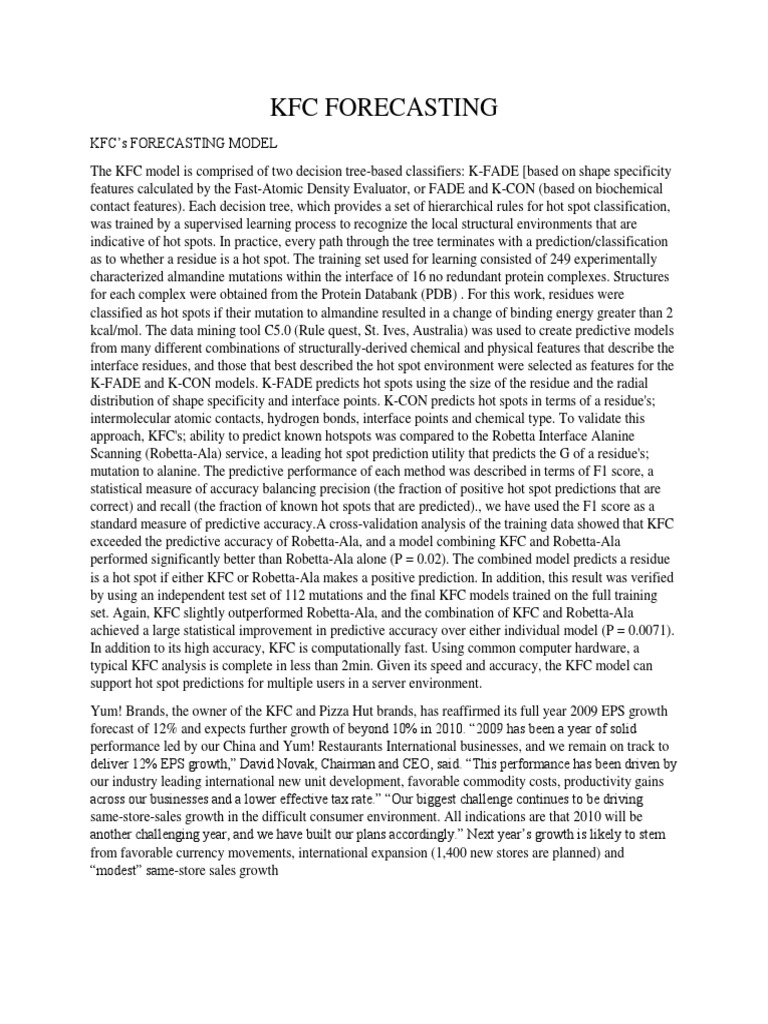 KFC Forecasting and Quality Management | PDF | Accuracy And Precision ...
