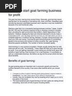 Goat Farming Guide | PDF | Goat | Livestock
