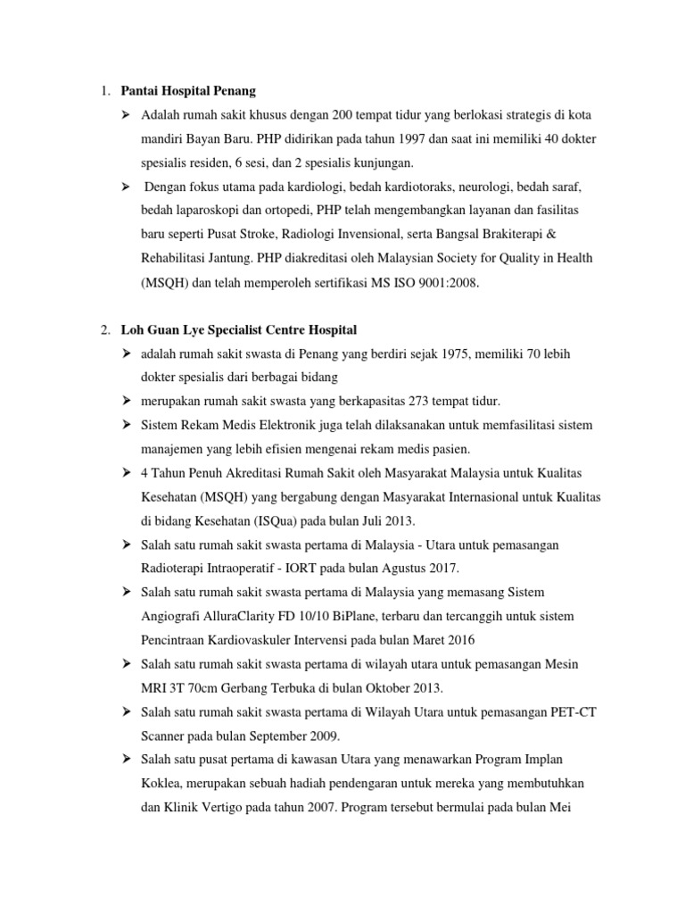 Hospital Profile | PDF