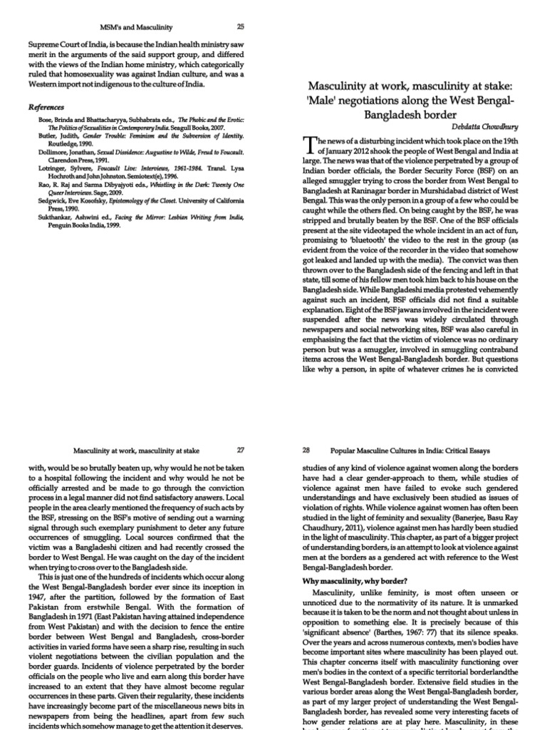Popular Masculine Cultures in India | PDF | Masculinity | Gender