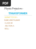Project On Transformers Class XII | PDF | Transformer | Electromagnetic ...