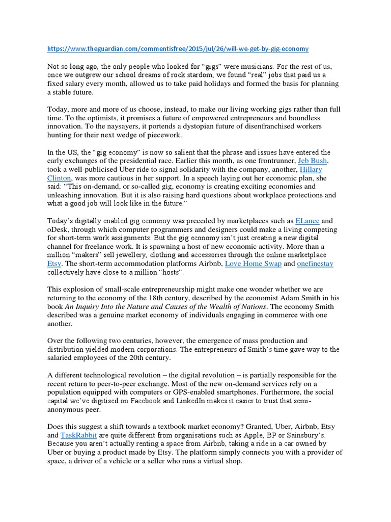 Gig Economy | PDF | Temporary Work | Economics