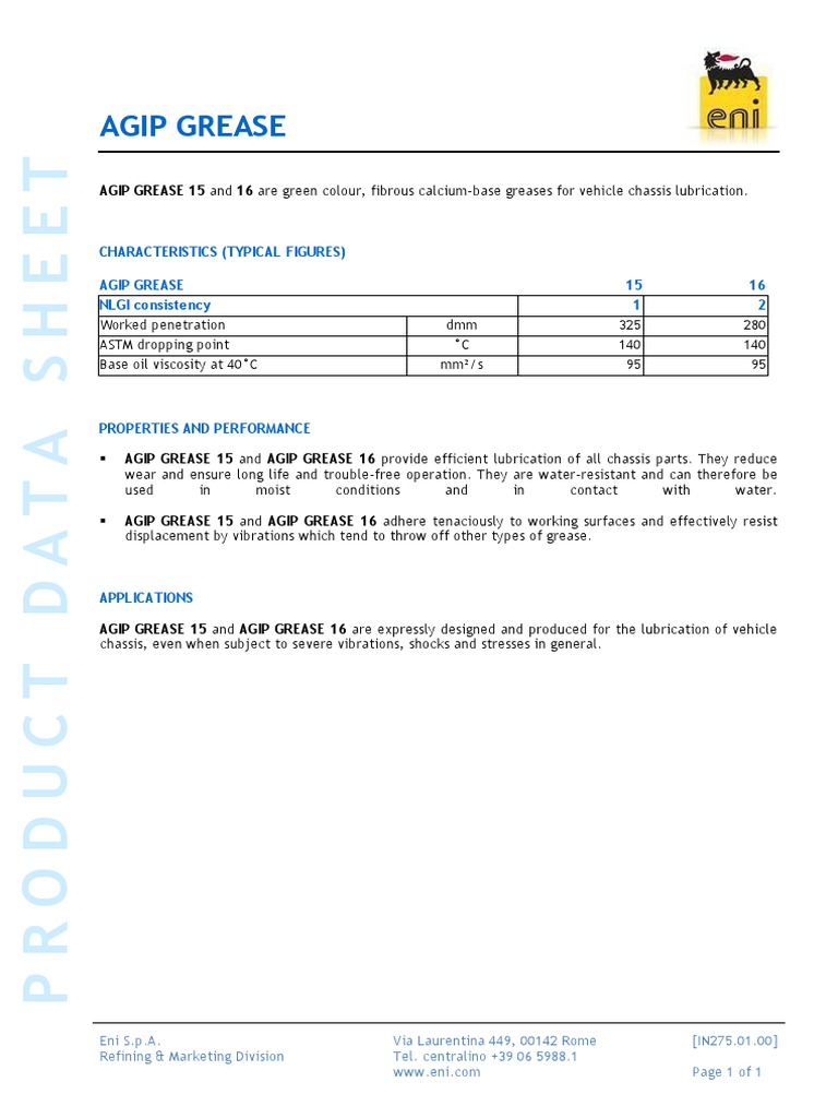 Agip Grease 15 | PDF