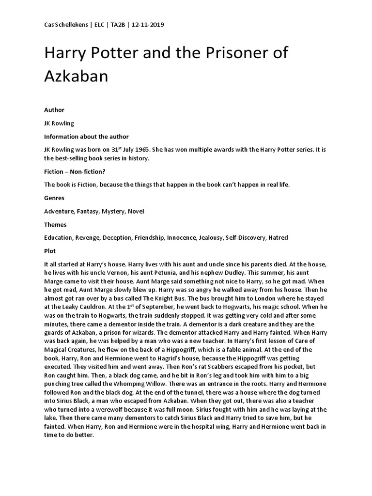 Review Of Harry Potter Book