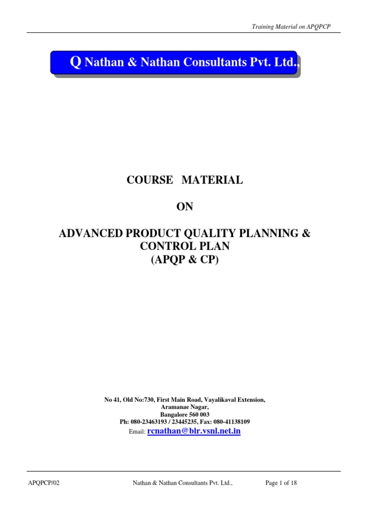 APQP | PDF | Reliability Engineering | Specification (Technical Standard)