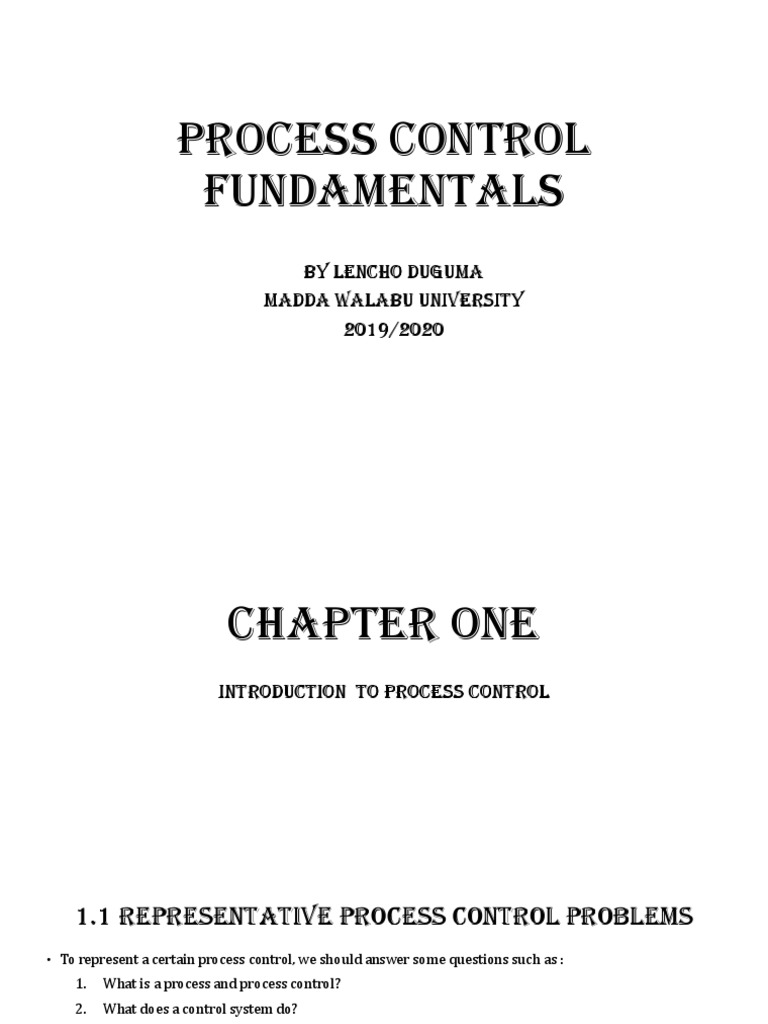 Chapter 1 | PDF | Process Control | Control Theory