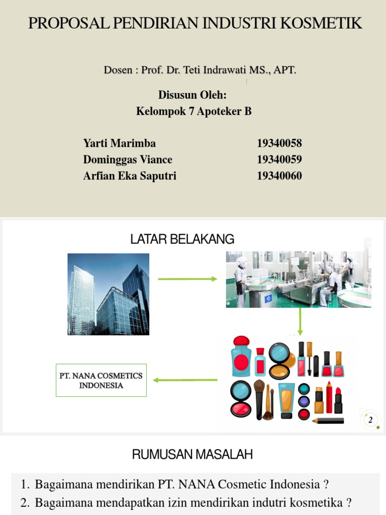 Proposal Pendirian Industri Kosmetik-3-1 | PDF | Karier & Perkembangan