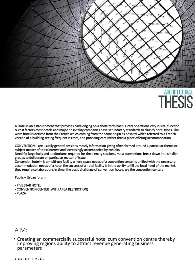HOTEL - Thesis Synopsis | PDF | Hotel | Swimming Pool
