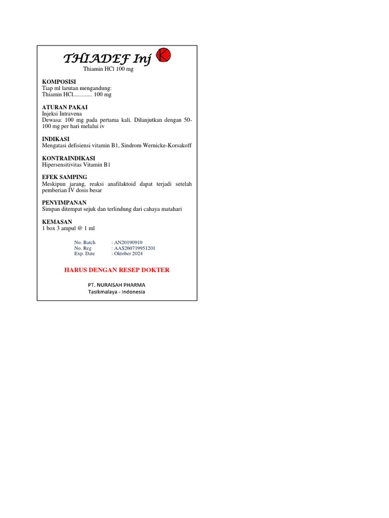 Brosur Thiamin | PDF | Kesehatan Holistik