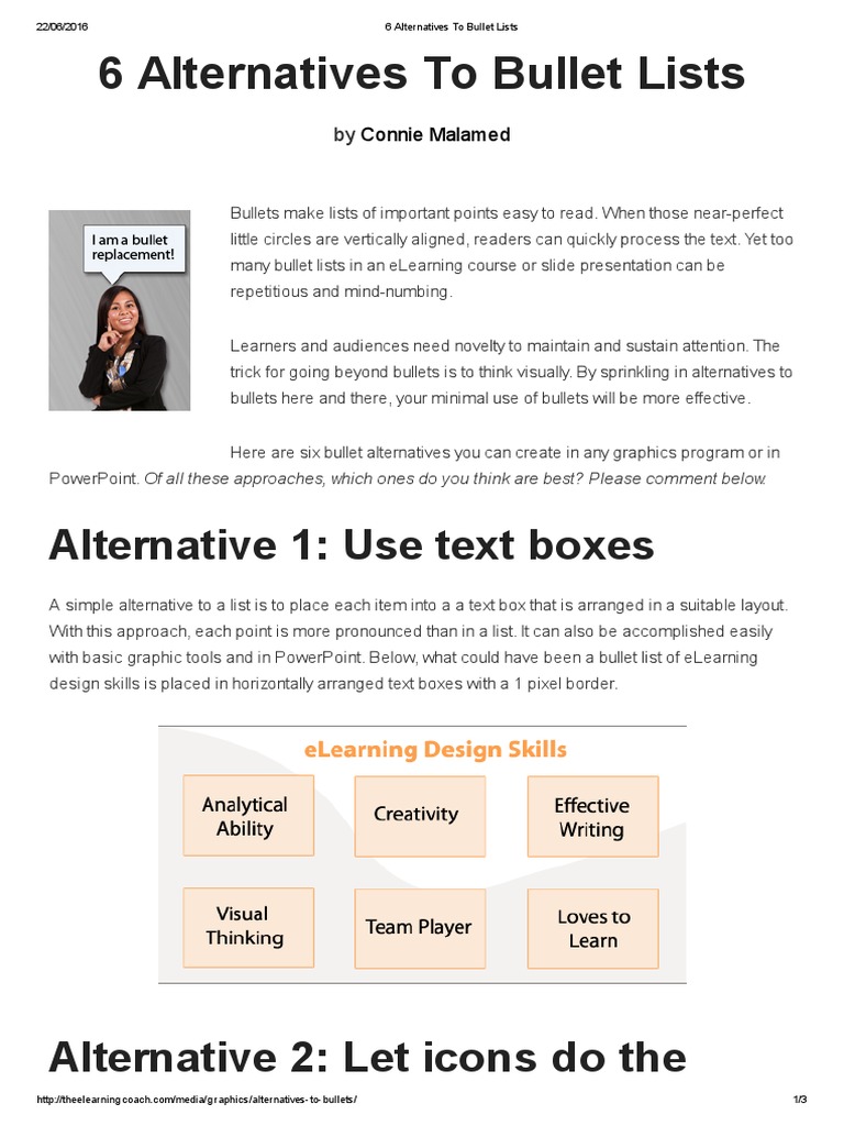 6 Alternatives To Bullet Lists | PDF | Communication | Cognition