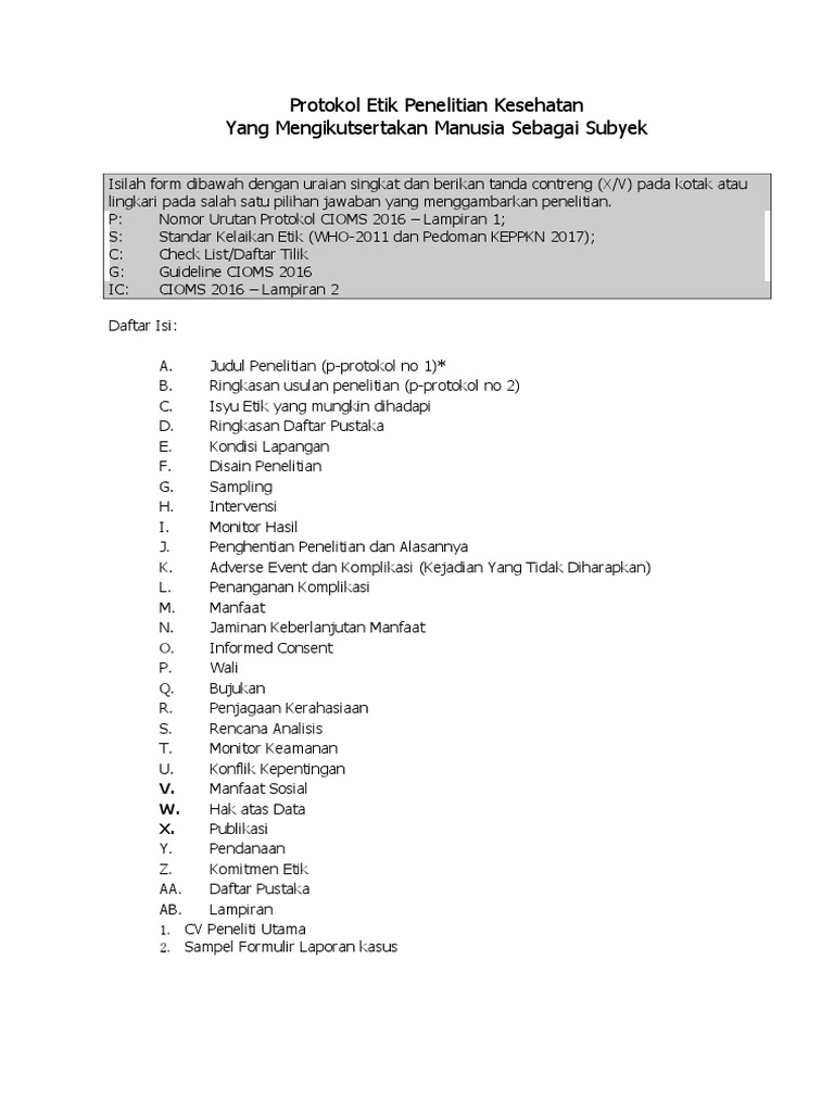 CONTOH PENGISIAN - Protokol | PDF