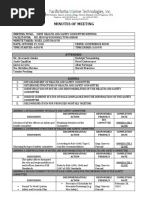 TEMPLATE OSH Minutes of Meetings Final | PDF | Finance & Money Management