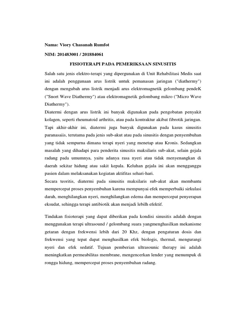 Fisioterapi Sinusitis Maksilaris | PDF