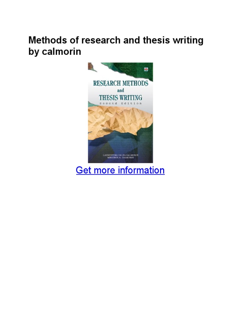 Methods of Research and Thesis Writing by Calmorin | PDF | Thesis ...