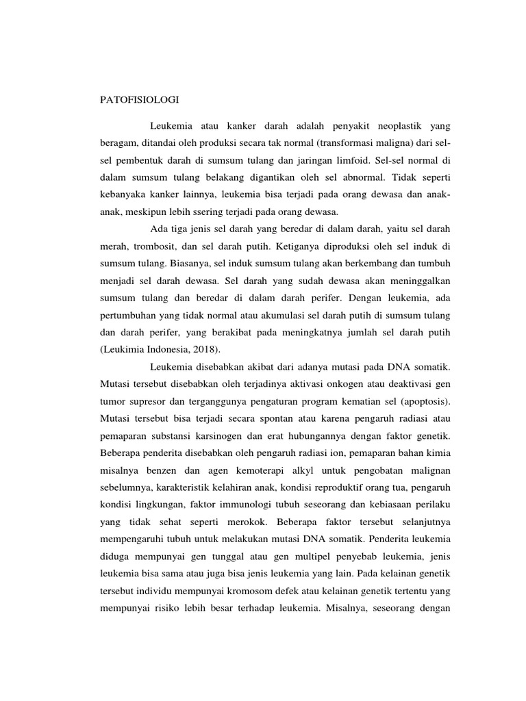 Patofisiologi Leukemia | PDF