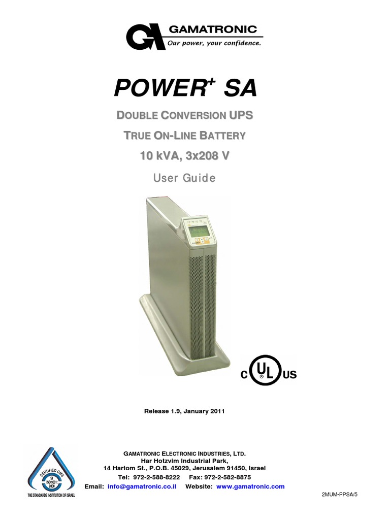 Gamatronic Power SA 10KVA User Guide PDF | PDF | Power Inverter | Battery Charger