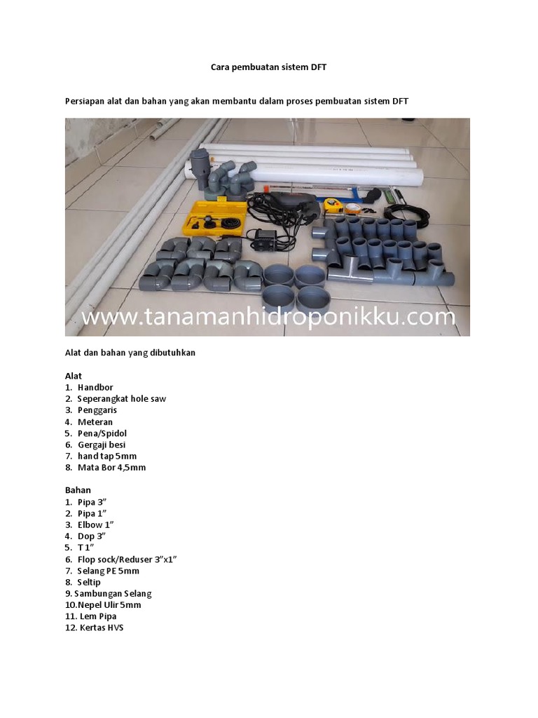 SOP Pembuatan Perakitan Installasi Kit Hidroponik | PDF
