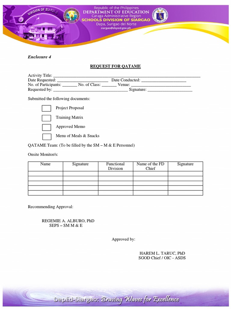 QATAME Request Form | PDF | Technology & Engineering