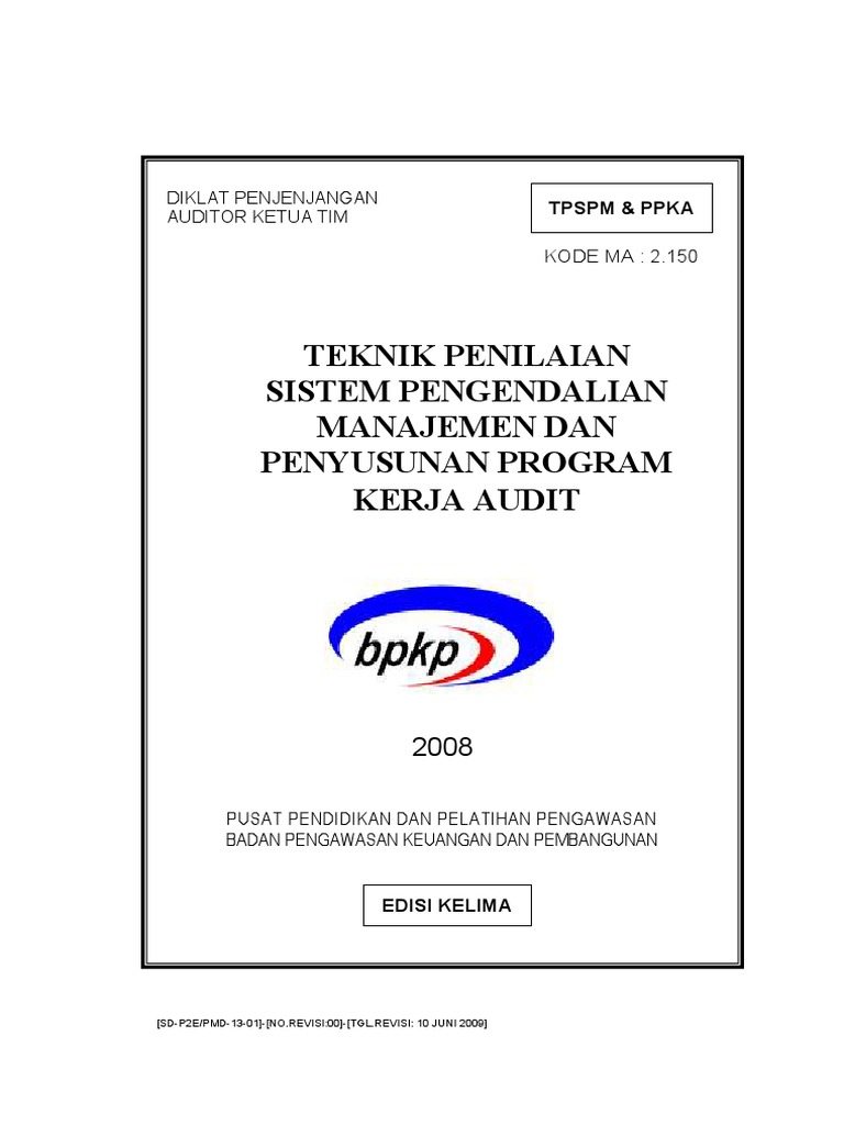 BPKP - Teknik Penilaian SPM & Penyusunan Program Kerja Audit PDF | PDF
