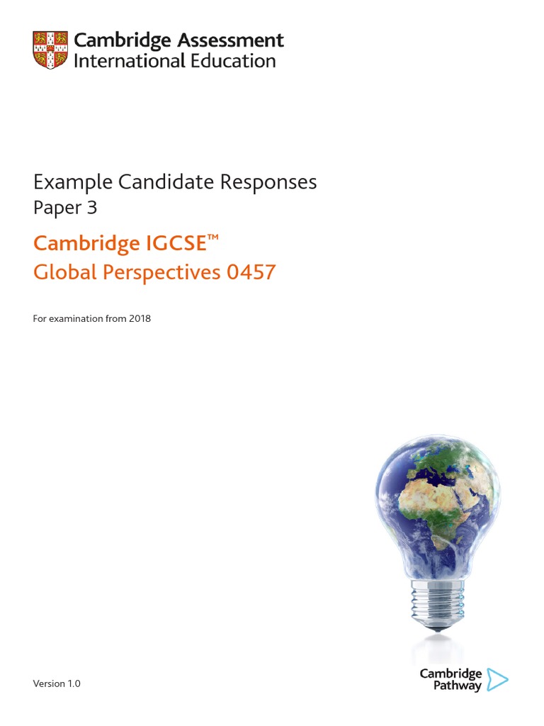 0457 Example Candidate Responses Paper 3 (For Examination From 2018 ...