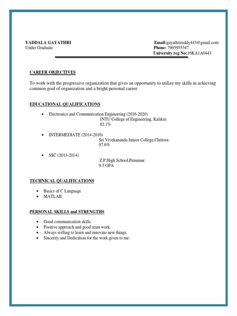 Gayathri Resume Updated | PDF | Behavior Modification | Communication