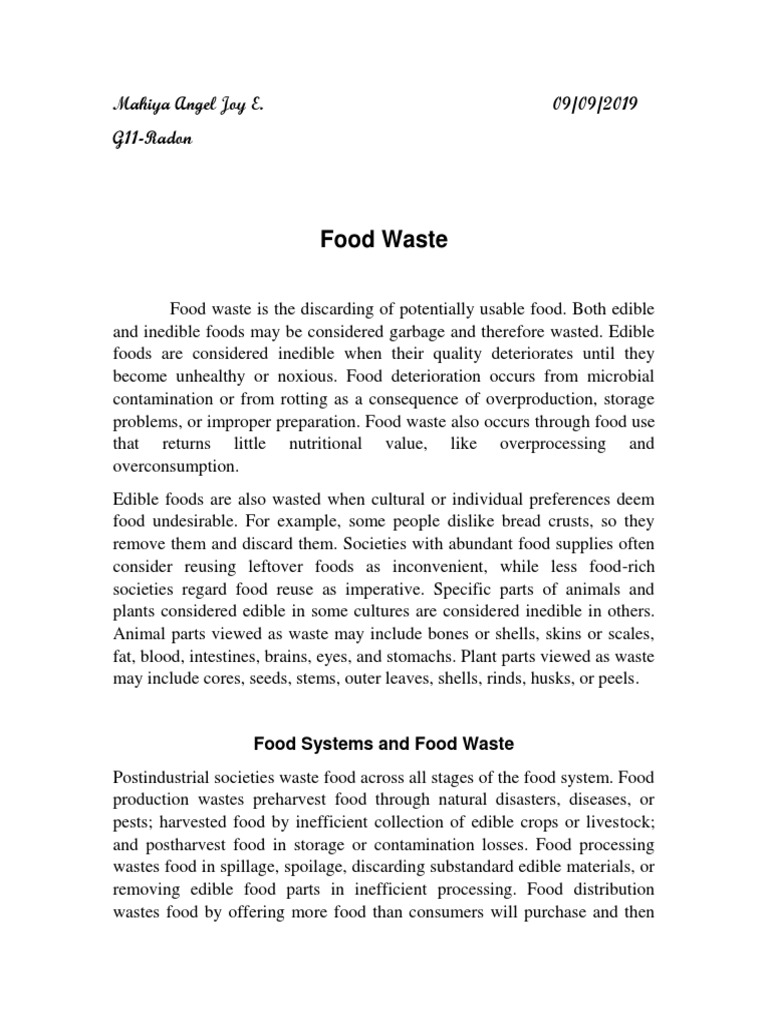 Food Waste | PDF | Foods | Recycling