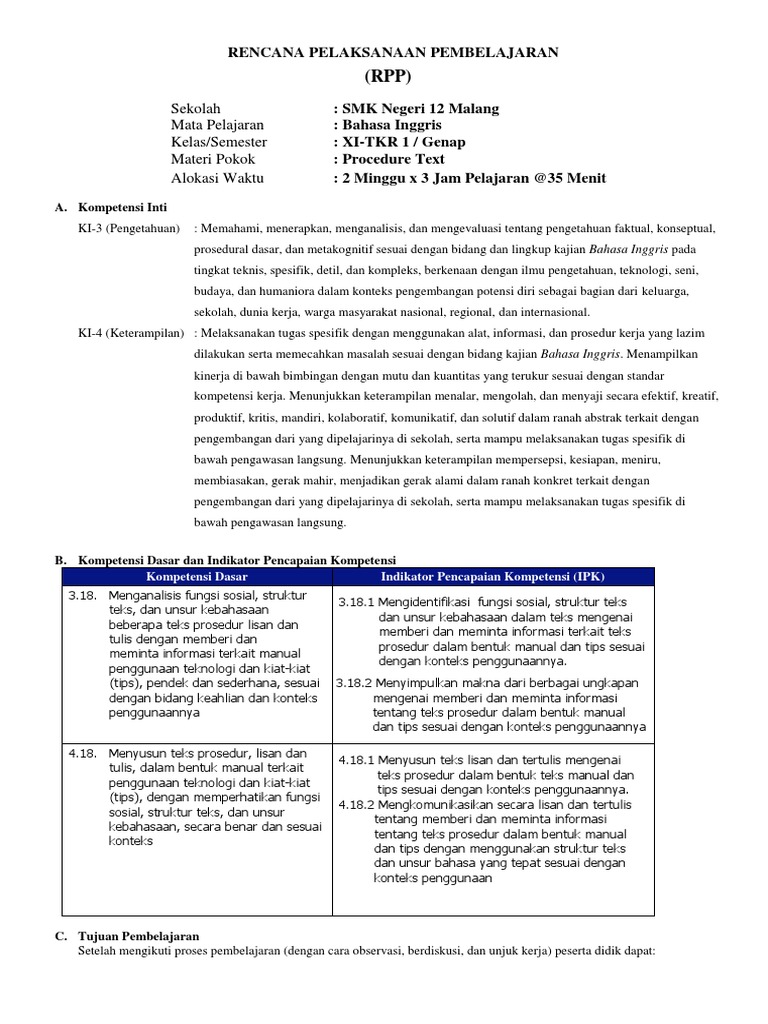 IX TKR 1 Procedure Text | PDF | Karier & Perkembangan