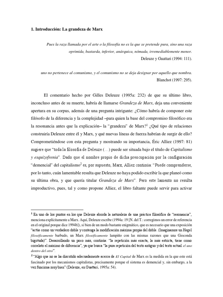Deleuze y la Grandeza de Marx | PDF | Gilles Deleuze | Comunismo