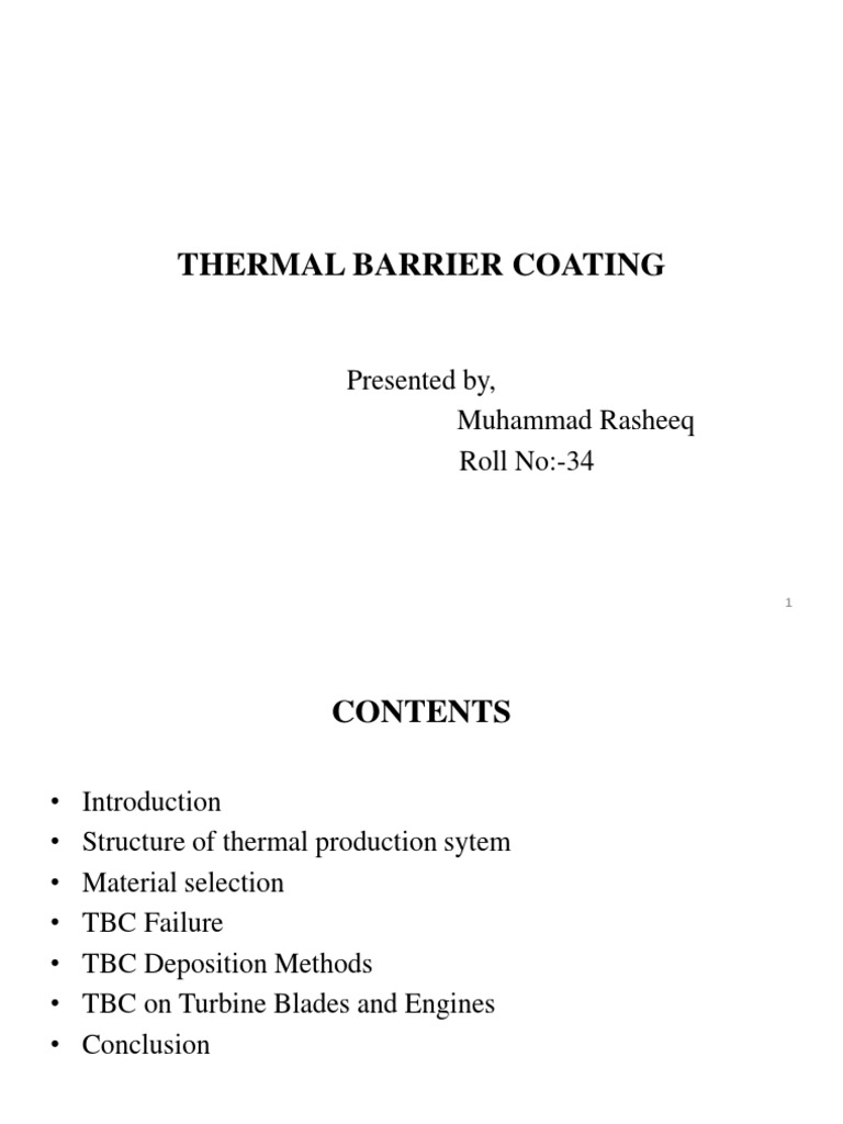 Thermal Barrier Coating | PDF | Applied And Interdisciplinary Physics | Materials