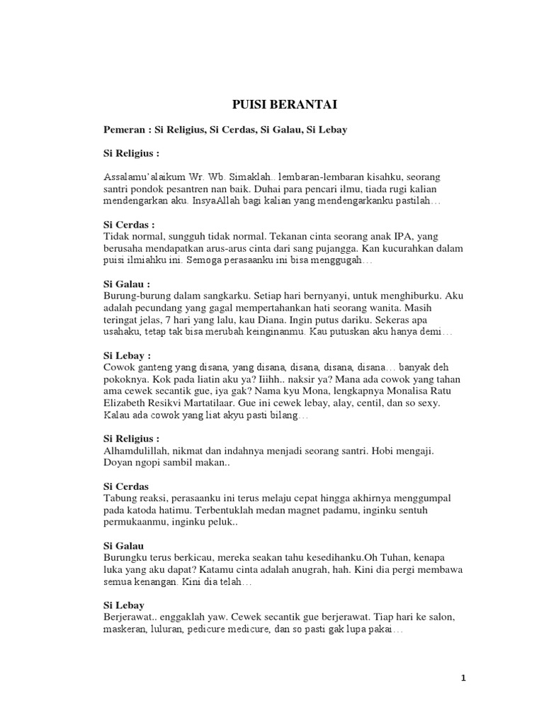 Puisi Berantai 4 Orang | PDF