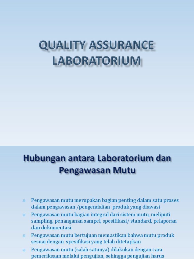 Quality Assurance Laboratorium | PDF