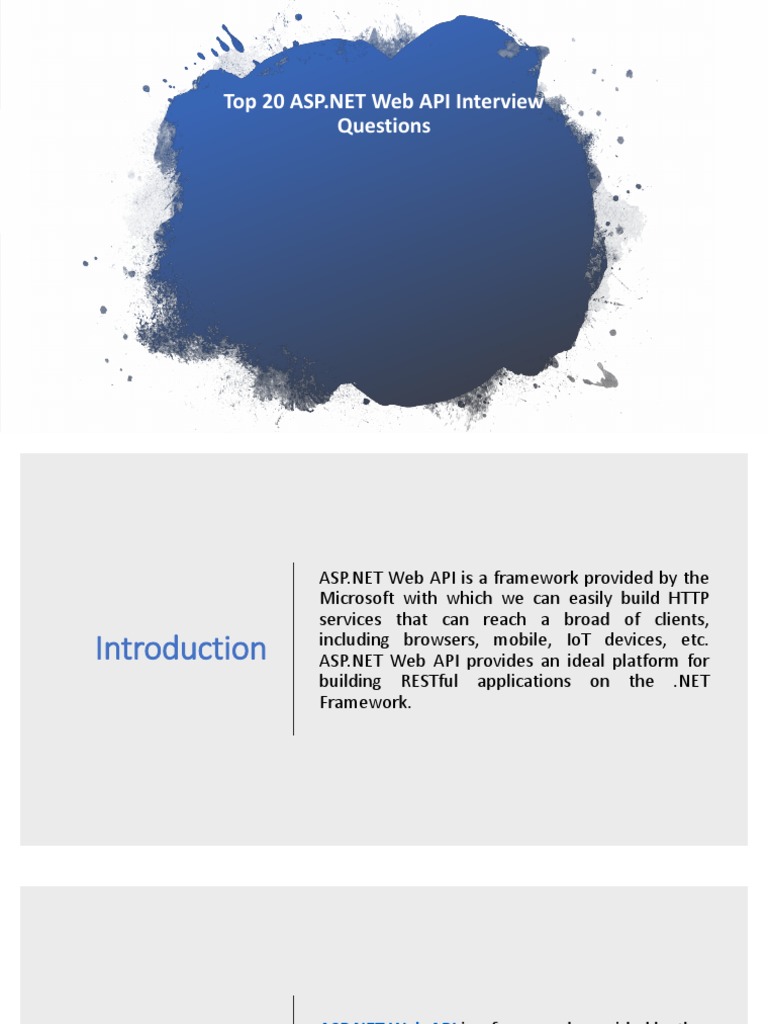 Top 20 ASP - NET Web API Interview Questions | PDF | Representational ...
