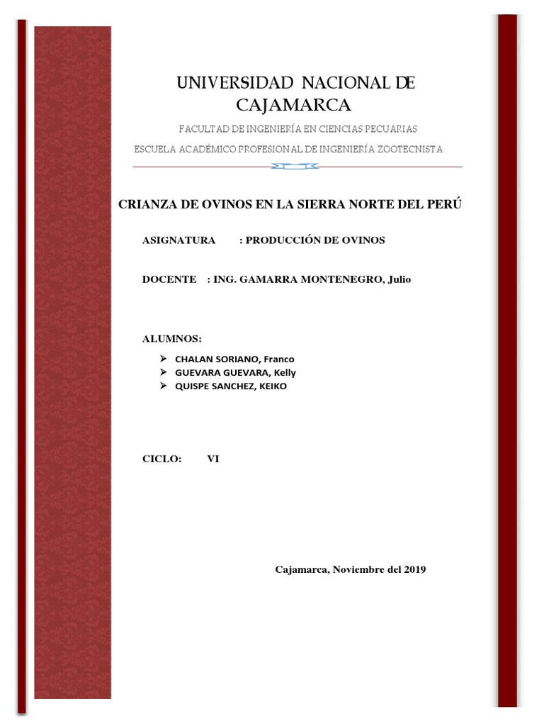 Crianza de Ovinos en la Sierra Peruana | PDF | Oveja | Lana