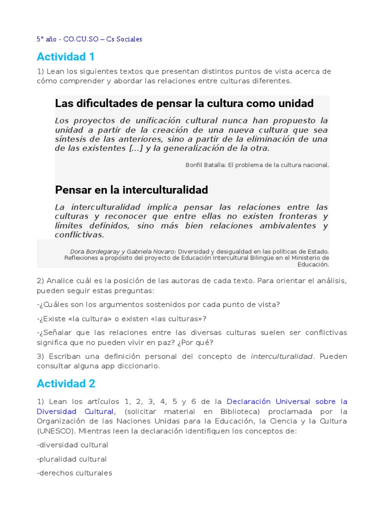 Análisis de Interculturalidad y Diversidad Cultural | PDF