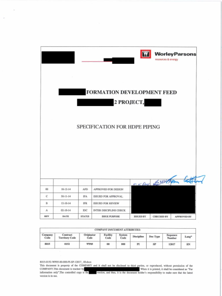 HDPE Piping Spec | PDF | Pipe (Fluid Conveyance) | Polyethylene