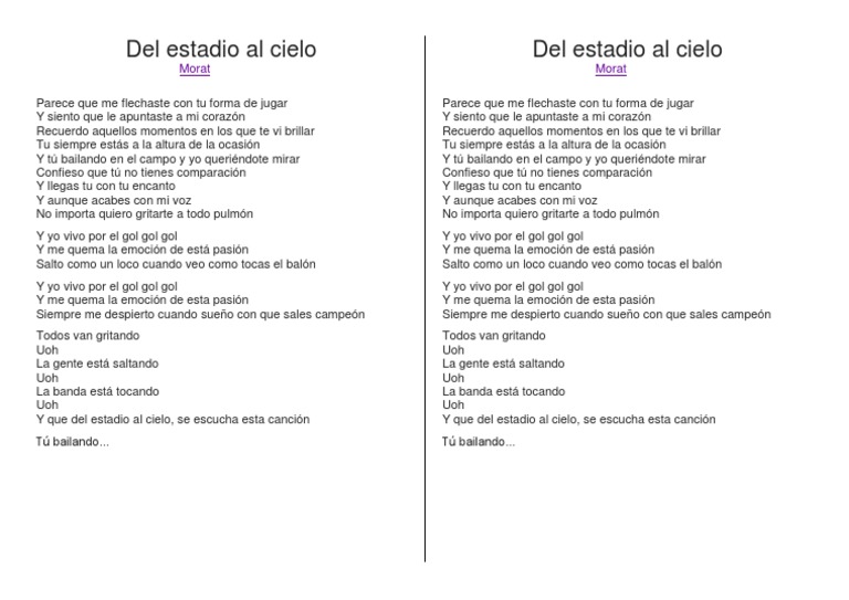 Del Estadio Al Cielo | PDF