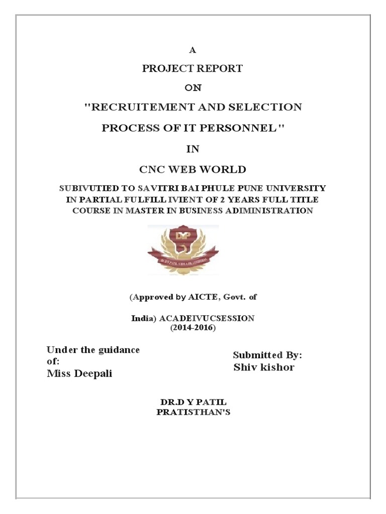 Project-On-Recruitment-And-Selection-Process-1 (20 Files Merged) | PDF ...