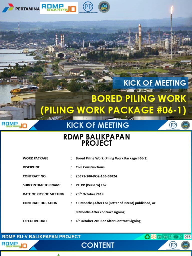 Bored Piling Work Overview - RDMP Balikpapan | PDF | Deep Foundation ...