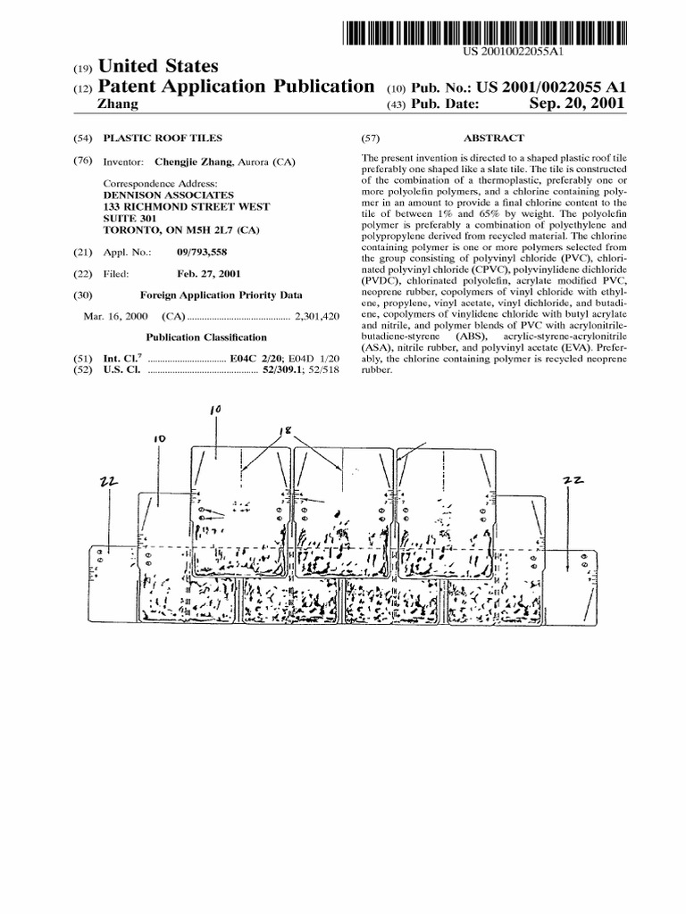 Patent For Plastic Roof Tile | PDF | Polyvinyl Chloride | Polyolefin