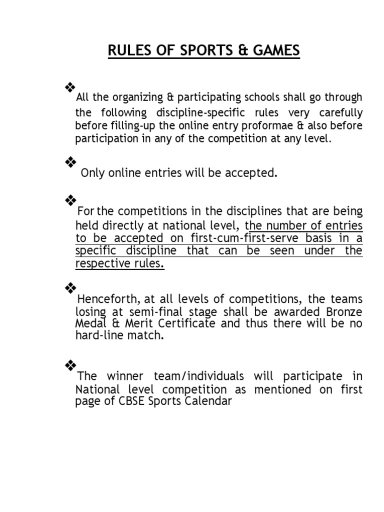 Rules of Sports & Games Guide | PDF | Gymnastics | Recreation