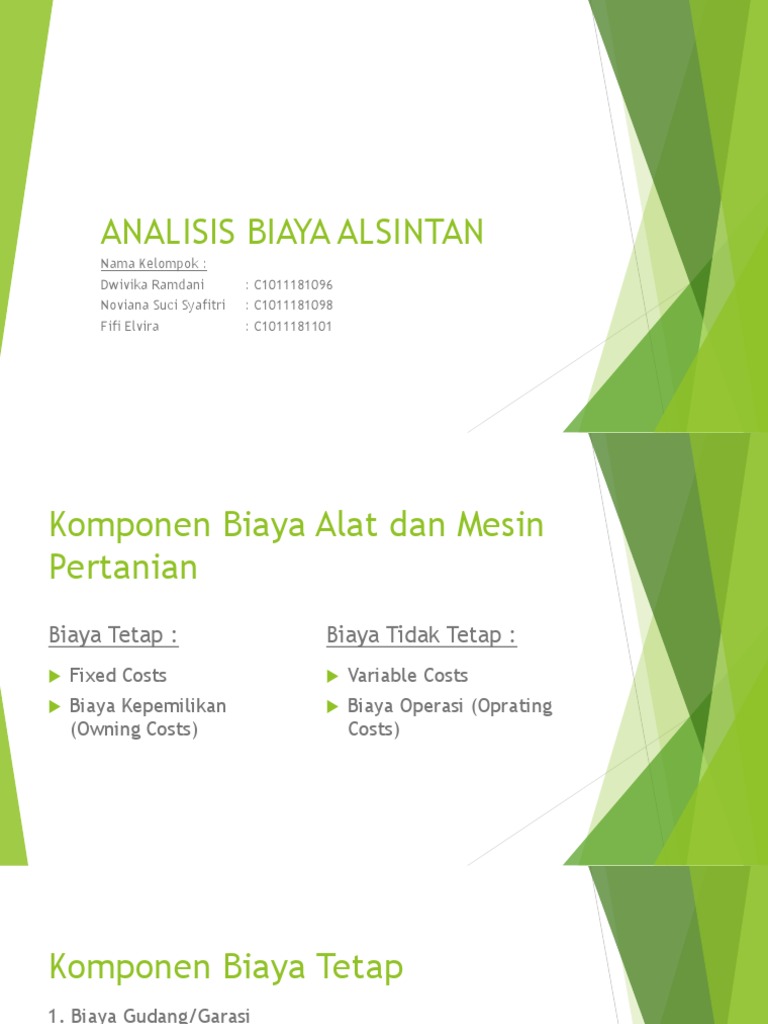 Analisis Biaya Alsintan Mekanisasi Pertanian. | PDF Analisis Biaya Alsintan Mekanisasi Pertanian. | PDF