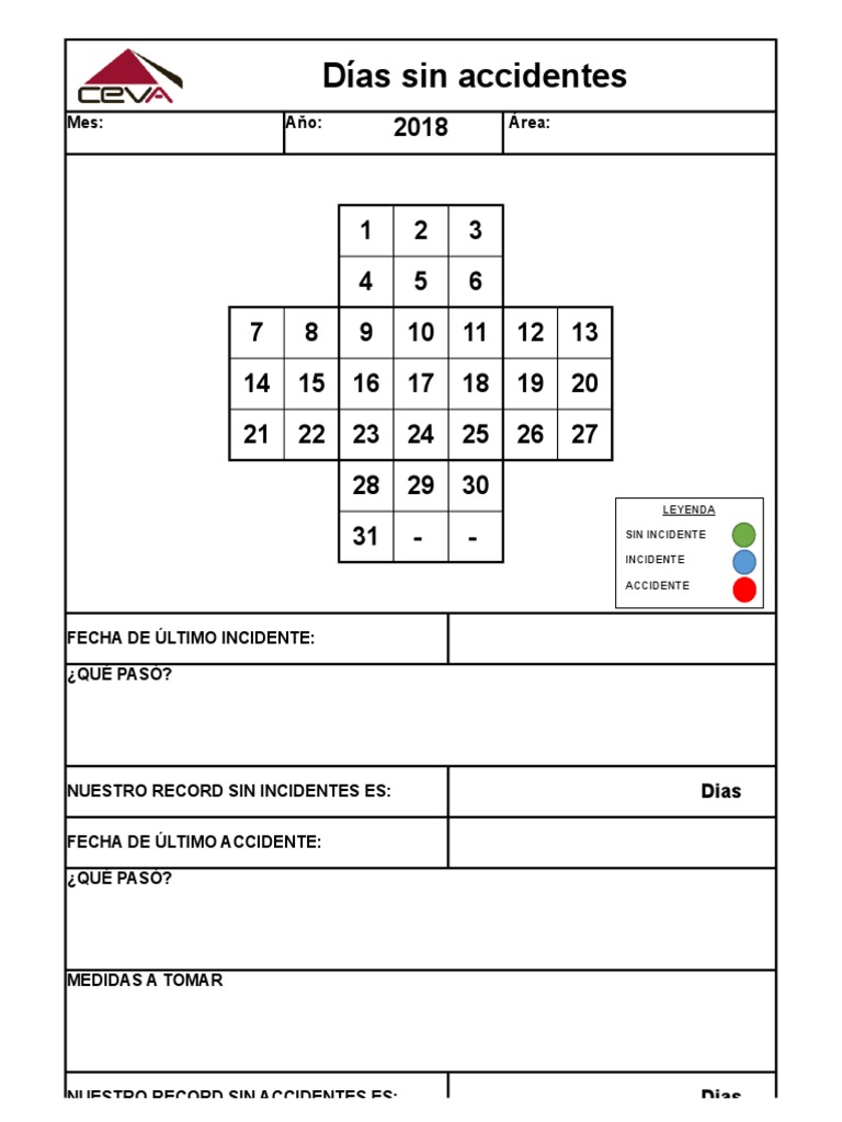 Registro de Días sin Accidentes | PDF