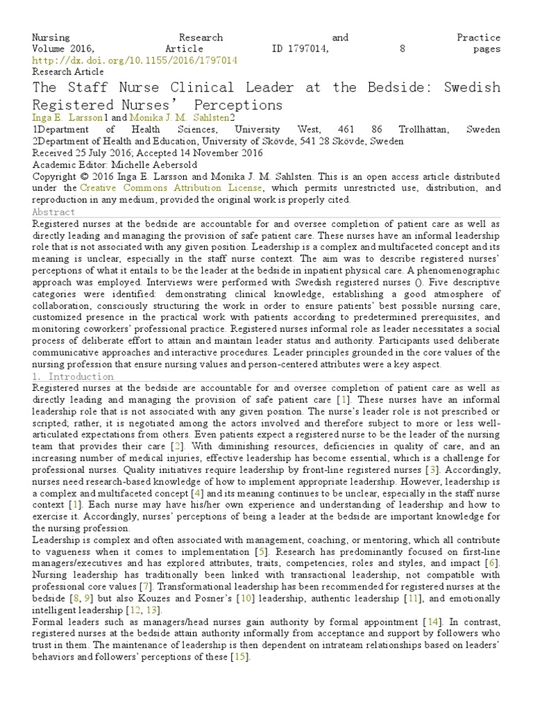 Nursing Research and Practice Journal | PDF | Leadership | Nursing