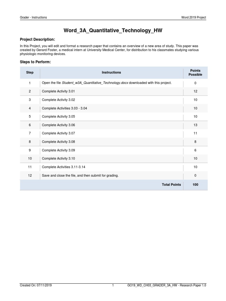 Word 3A Quantitative Technology HW Instructions | PDF | Computing ...